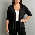 Feancey Women's Plus Size Cropped Cardigan Half Sleeve Open Front ...