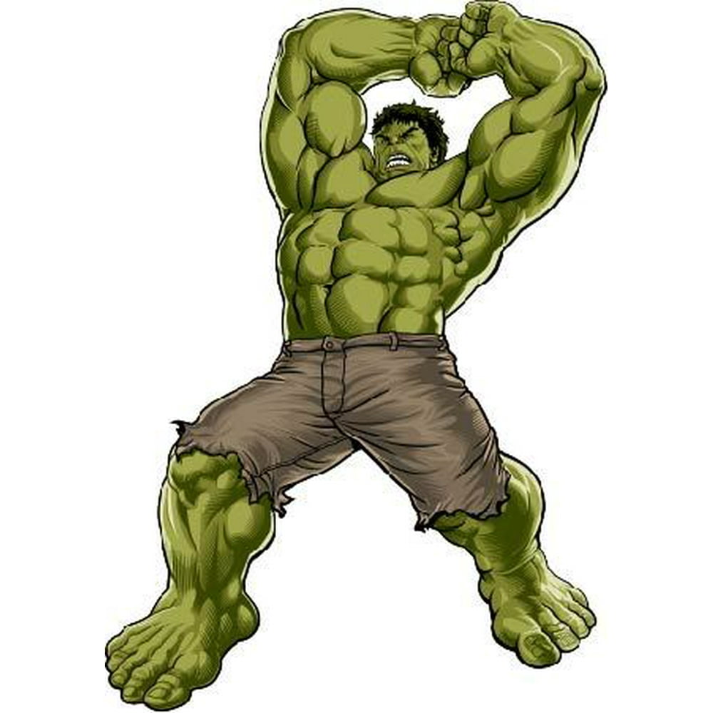 The Hulk Angry Super Heroes Colored Cartoon Character Wall Art Sticker ...