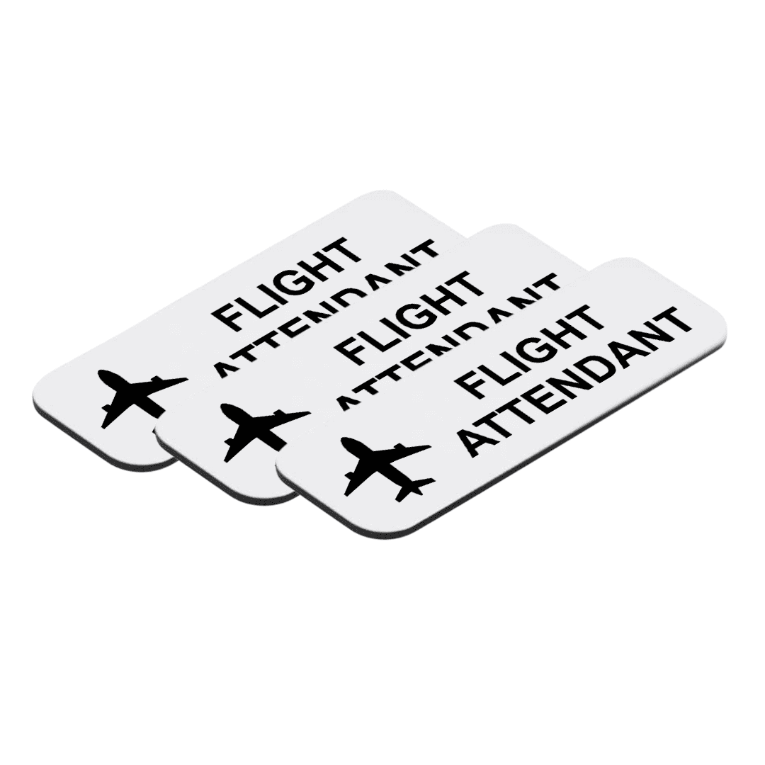 Flight Attendant 1 x 3" Name Tag/Badge, White, (3 Pack) - Walmart.com