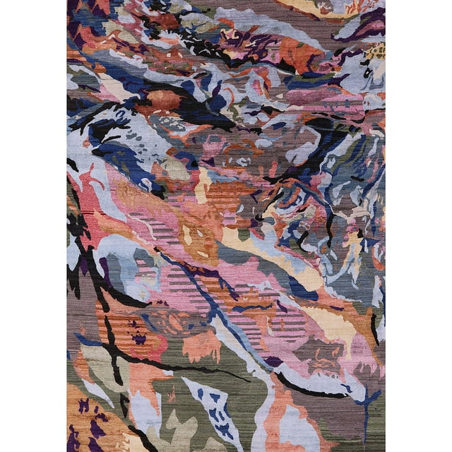 Ahgly Company Indoor Rectangle Mid-Century Modern Maroon Purple ...