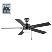 Hampton Bay 52in Corwin, Silver LED Ceiling Fan with Light Kit, Indoor ...