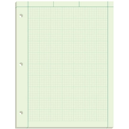TOPS Engineering Computation Pad, Quad Rule, Letter Size, Green Tint ...