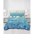 Abstract Turquoise Quilts Bedding Set California King Gradient Glass ...