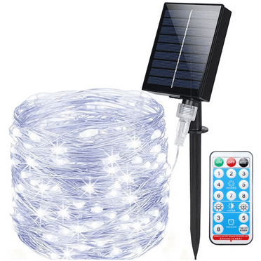 Mainstays 50-Count Solar Powered Outdoor LED Mini String Lights, with ...