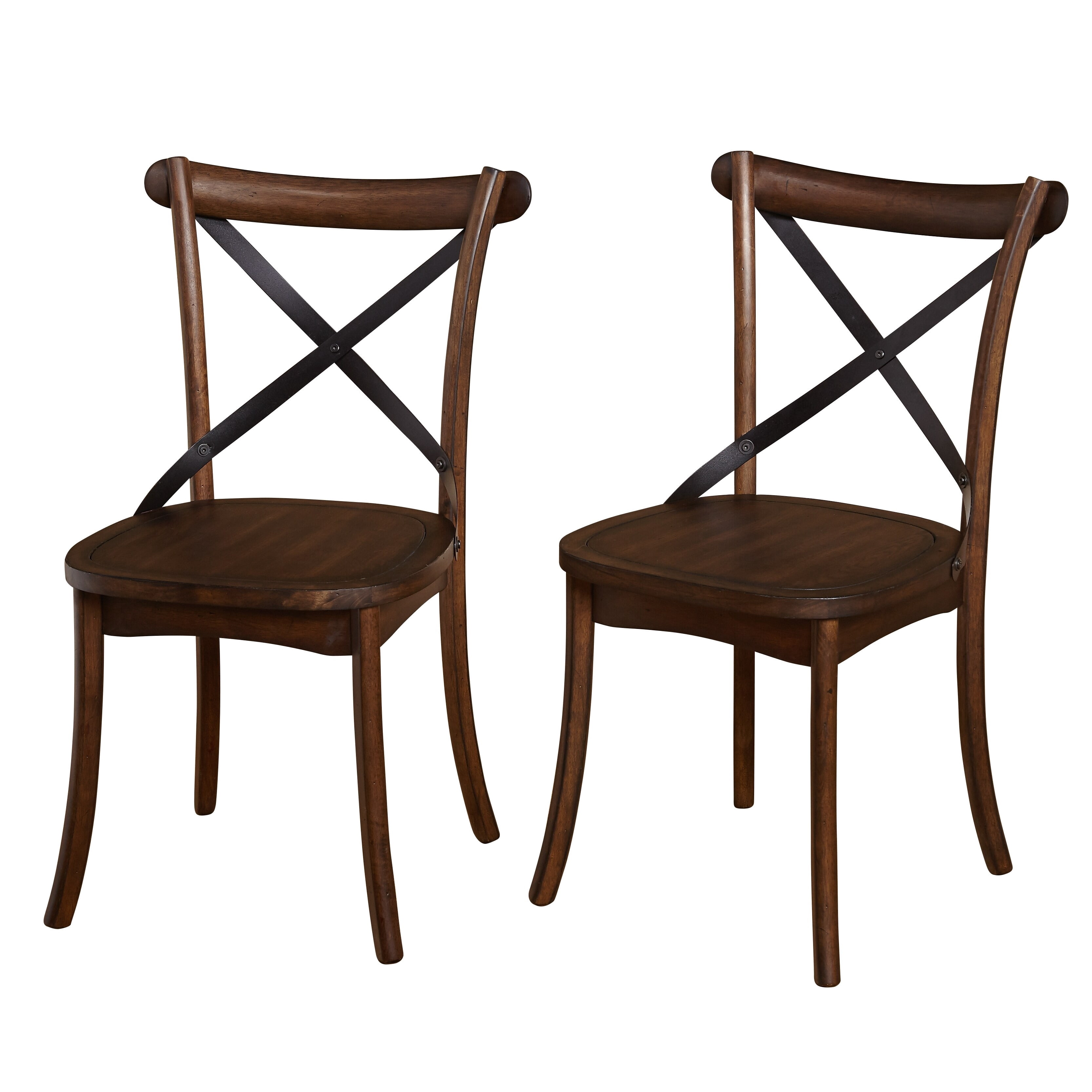 Simple Living Constance X-Back Dining Chairs (Set of 2) Walnut ...