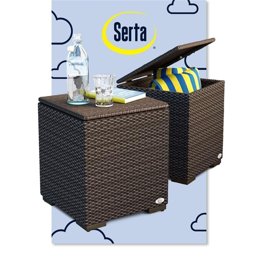 Click here for Serta Laguna Wicker Patio Storage Side Table In Br... prices