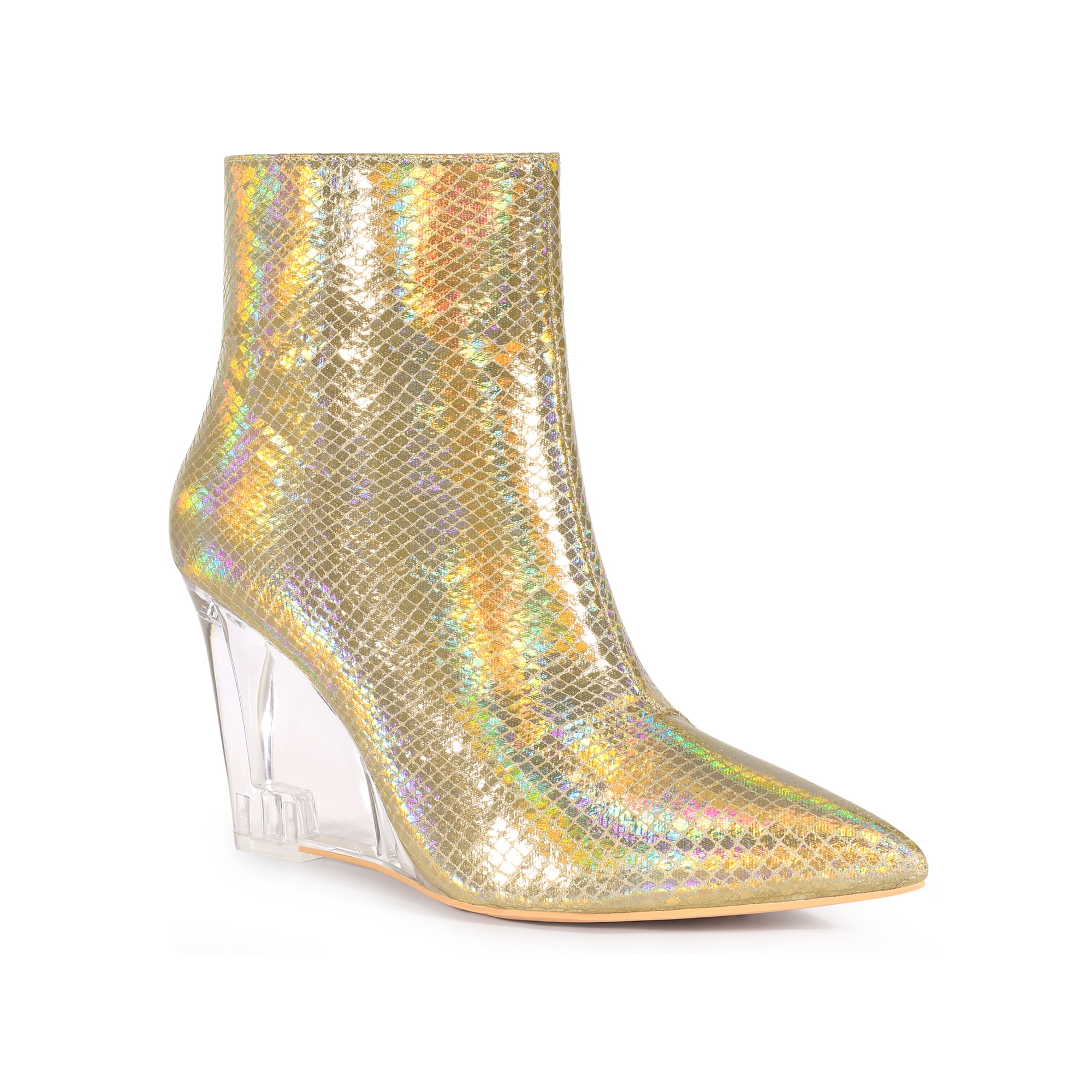 Click here for Blissful Step Womens Ankle Boots Snake Pointed Toe... prices