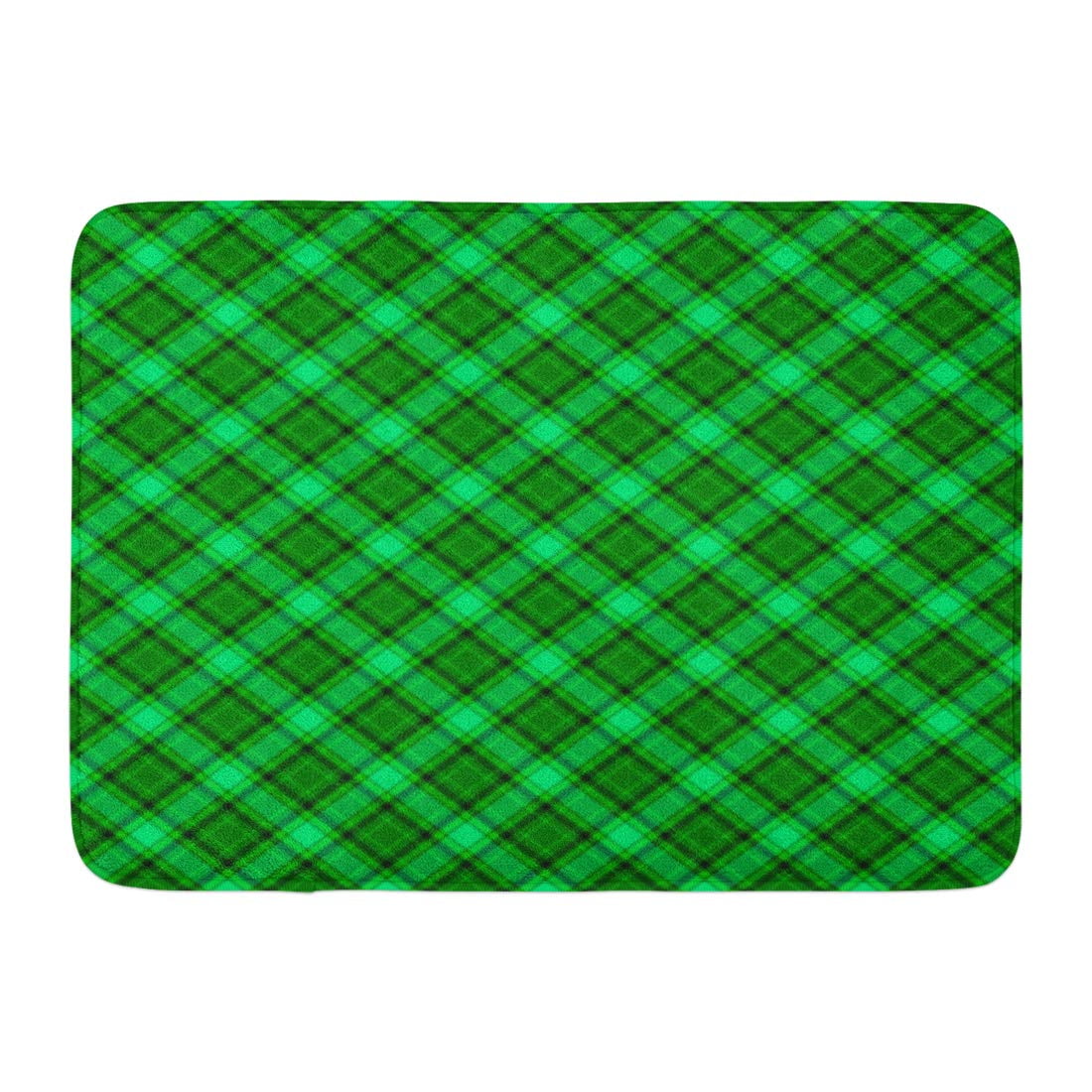 GODPOK Abstract Black Scottish Diagonal Green Plaid Tartan Bright Rug ...