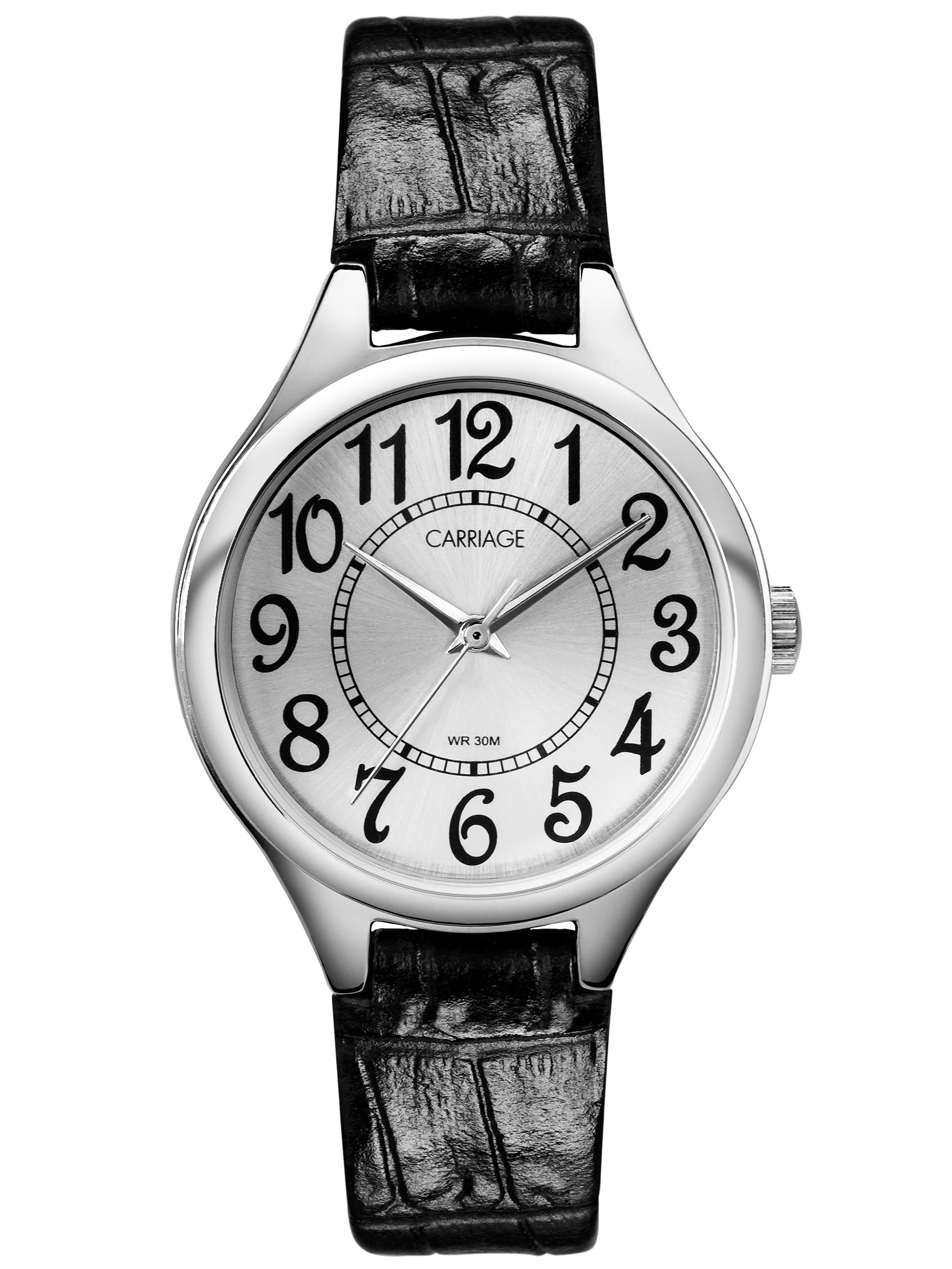 Carriage Women's Carolyn Watch, Black Croco Pattern Strap - Walmart.com
