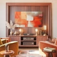 Abstract Color Block TV Dust Cover 50 Inch, Orange Block Oil Painting ...