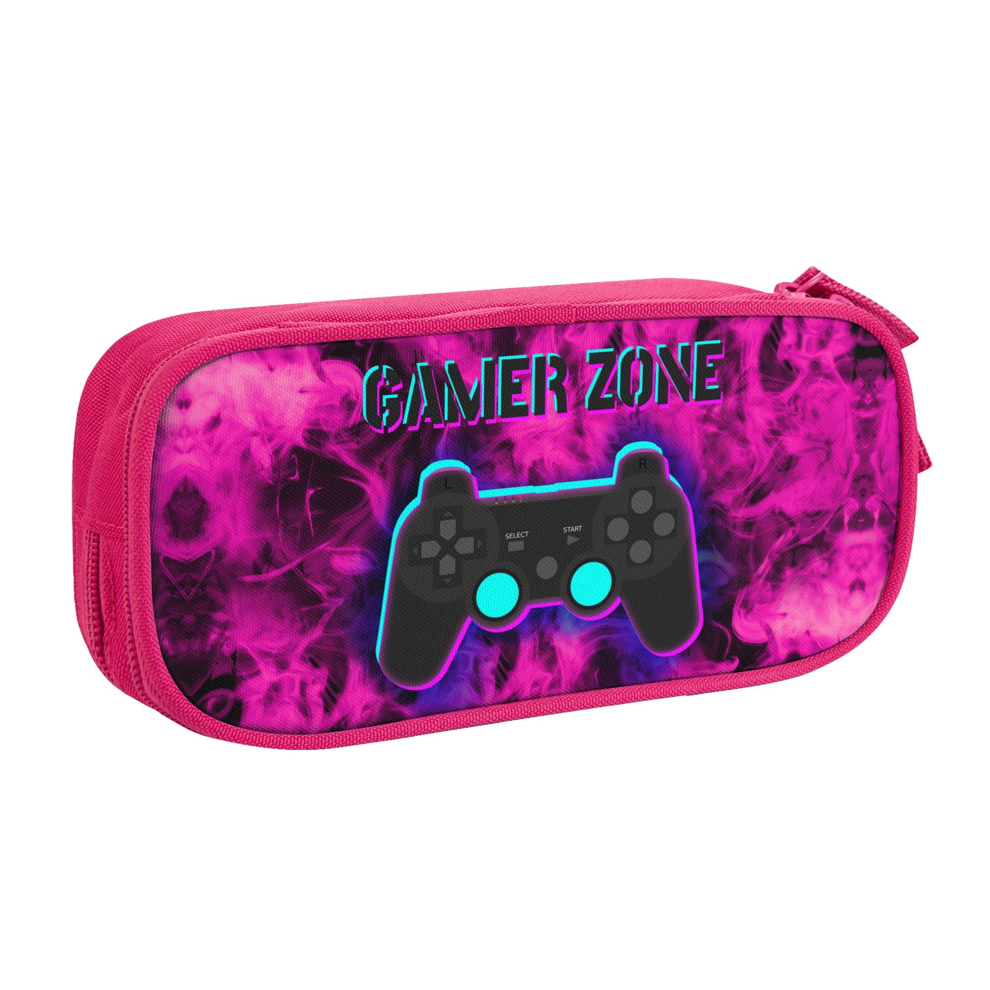 TEQUAN Large Capacity Pencil Case, Red Gamer Zone Gamepad Pattern ...