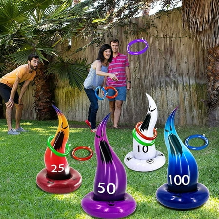 4 Pack Flame Ghost Ring Toss Halloween Party Games Toys Inflatable ...