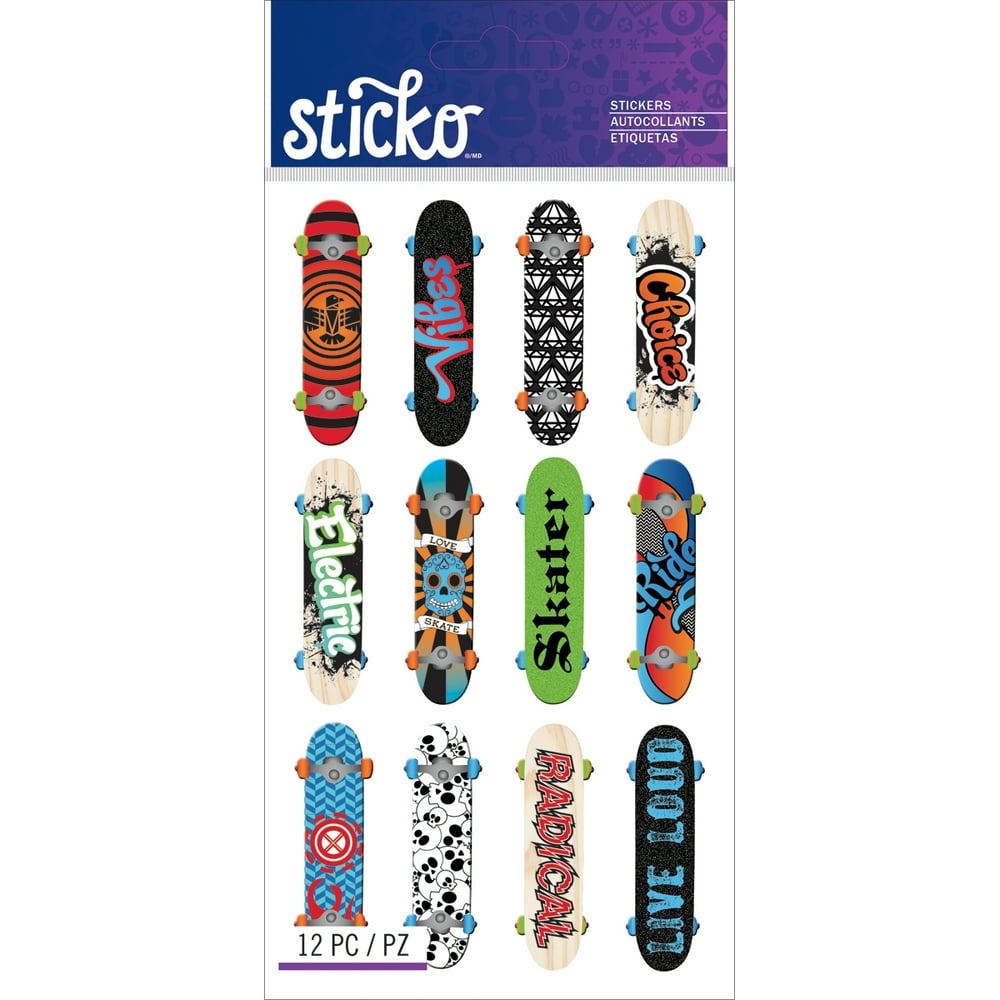 Sticko Stickers-Skateboards - Walmart.com - Walmart.com