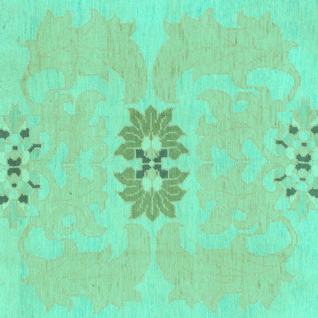 Ahgly Company Indoor Square Abstract Turquoise Blue Modern Area Rugs, 6 ...