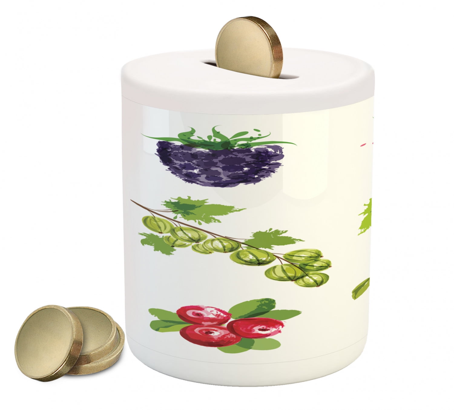 Fruit Piggy Bank, Group of Fresh Ripe Berries Summer Season Healthy ...