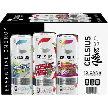 Celsius Essential Energy Sparkling Variety Pack, 12 Ounce (Pack of 18 ...