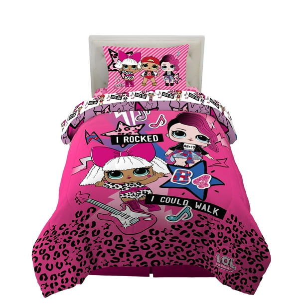 LOL Surprise Kids Twin Bed in a Bag, Comforter and Sheets, Pink ...