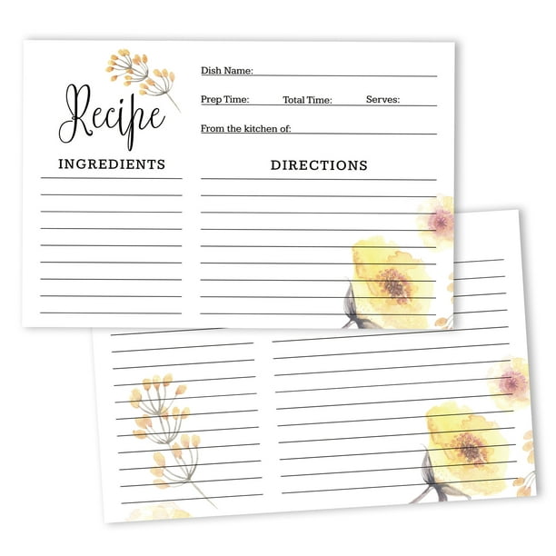 Inkdotpot 4x6 Inch Recipe Cards (Set of 50) , Thick Double Sided ...