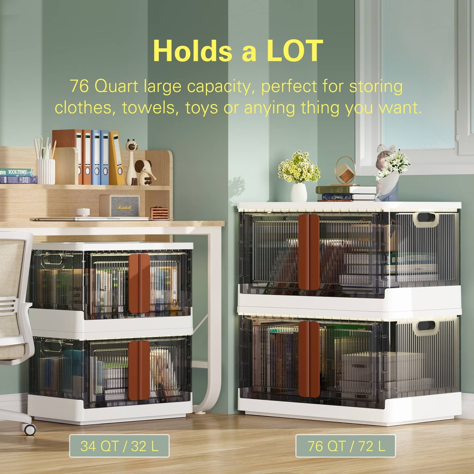 Buy Storage Bins With Lids 2pcs 76 Quart Xl Stackable Bins