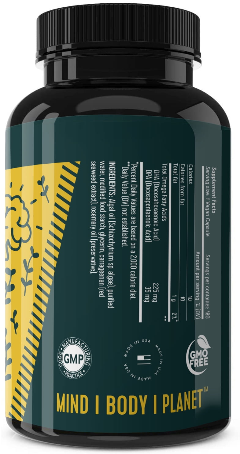 Buy Freshfield Vegan Omega 3 DHA Supplement: Premium Algae Oil, Plant ...