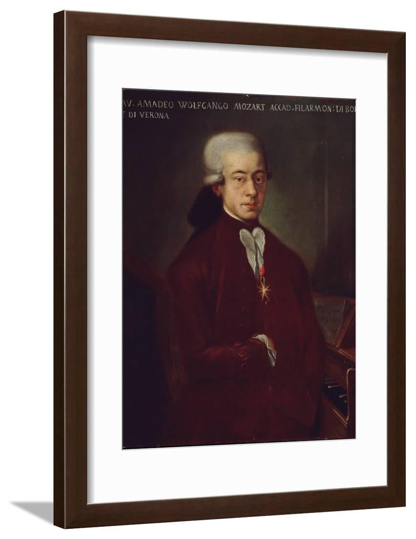 Portrait of Austrian Composer Wolfgang Amadeus Mozart Framed Print Wall ...