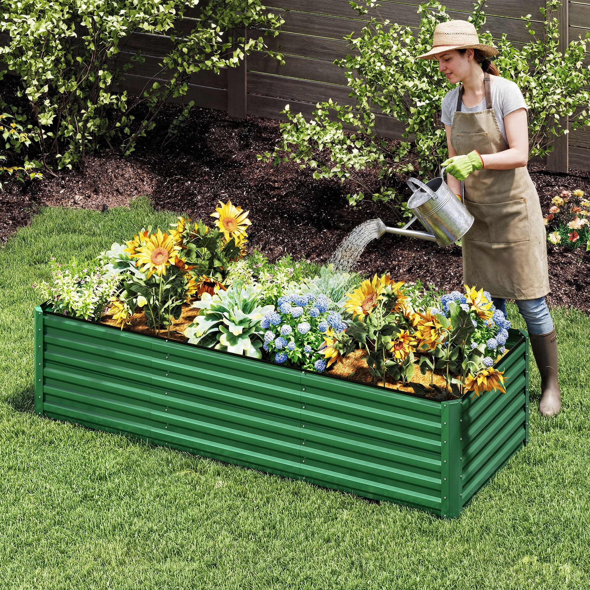 Click here for Dextrus 8x4x2 Ft Galvanized Metal Raised Garden Be... prices