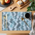 Blue Waves Placemats Set of 1, Country Abstract Minimalist Blurred ...