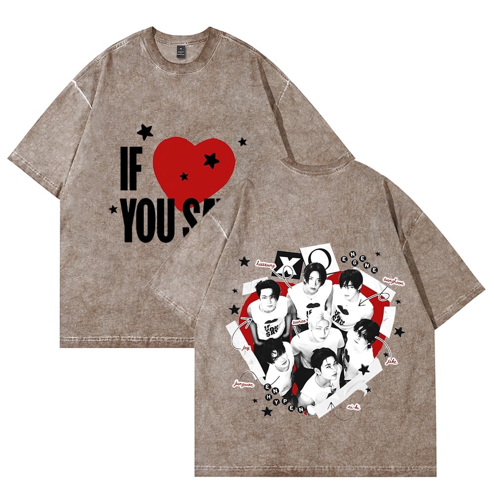 Click here for Kdufeqw Enhypen If You Say T-Shirt Cotton Retro Un... prices