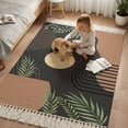 Bedroom Rug Carpet 3'x 5', Boho Black Washable Floor Carpet with ...
