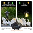 BingTong Resin Couple Swan Solar Light – 13 x 7.9 x 4.1 Inch Flower Pot ...