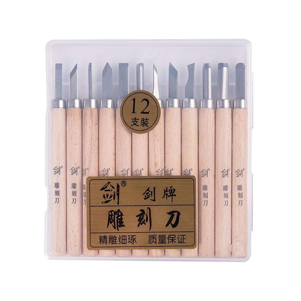 4/5/6/12PCS Wood Carving Hand Chisel Tool Set Woodworking Professional ...