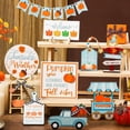 15 Pieces Fall Tiered Tray Decor Set Thanksgiving Pumpkin Tray Decor ...