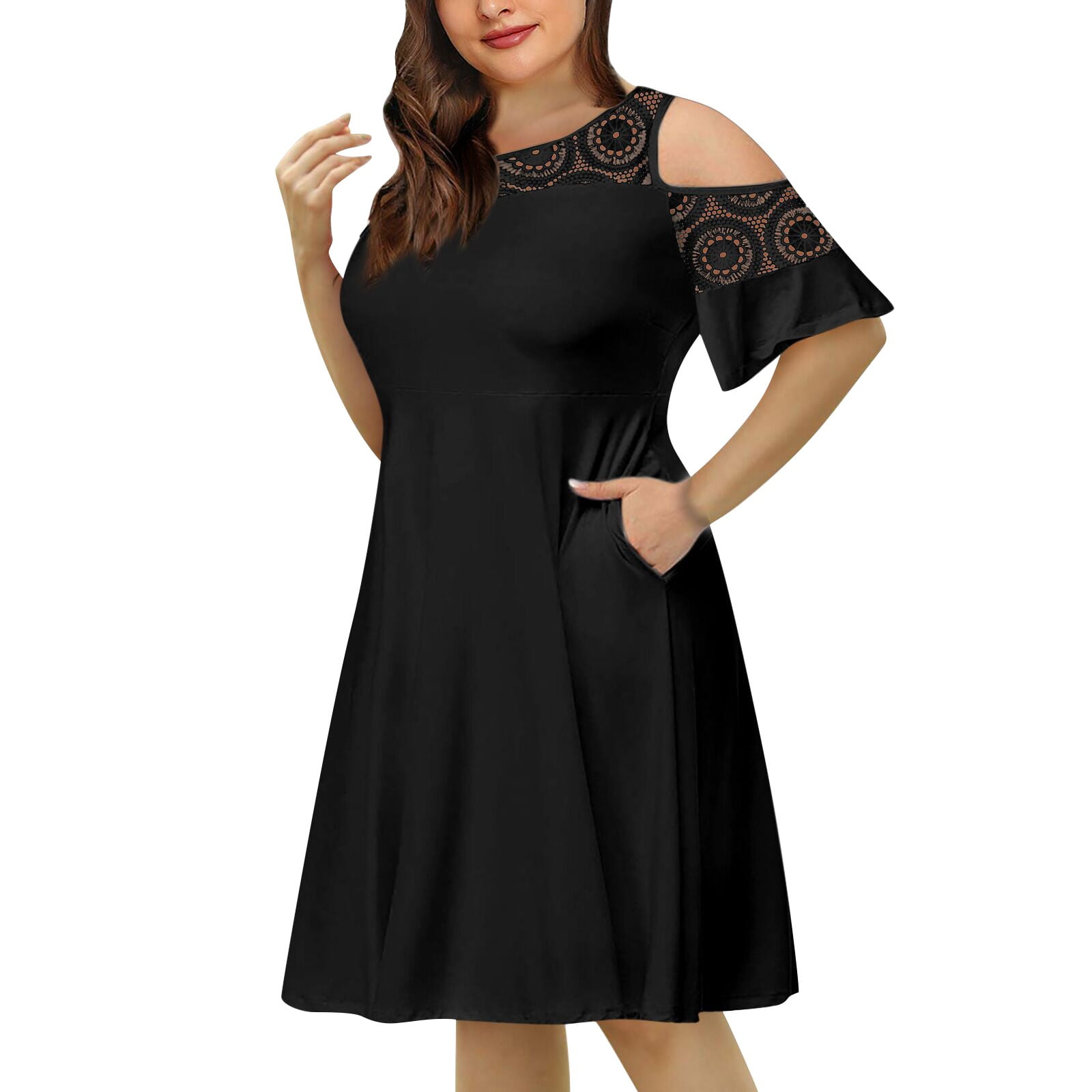Cathalem Winter Dresses For Women Evening Party Ladies Plus Size Dress Plus Size Beaded Dresses