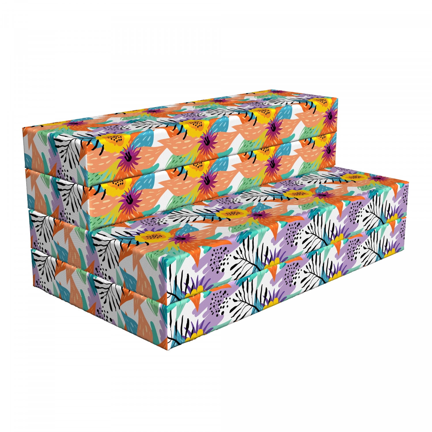 Tropical Foldable Mattress, Hawaiian Island Flowers, 78.7" x 47.2 ...