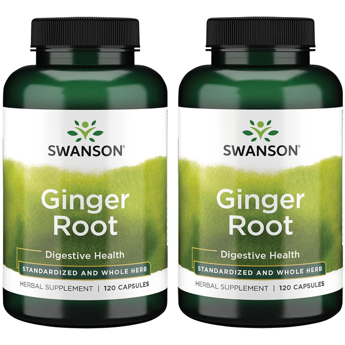 Swanson Ginger Root - Standardized and Whole Herb 120 Caps 2 Pack ...