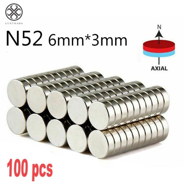 Luxtrada Lots 100packs 6mm X 3mm Neodymium Disc Strong Rare Neodymium ...