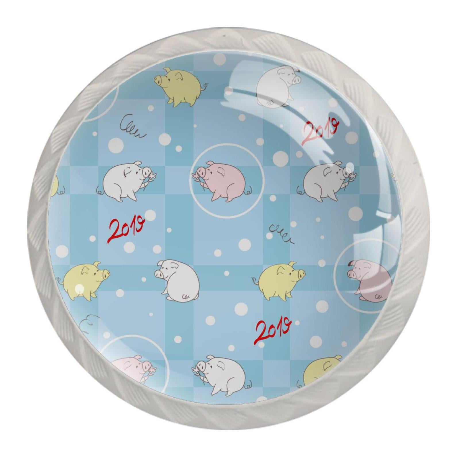 4 Pcs Yellow Pink White Pig Knobs for Kitchen Cabinet Cupboard Dresser ...