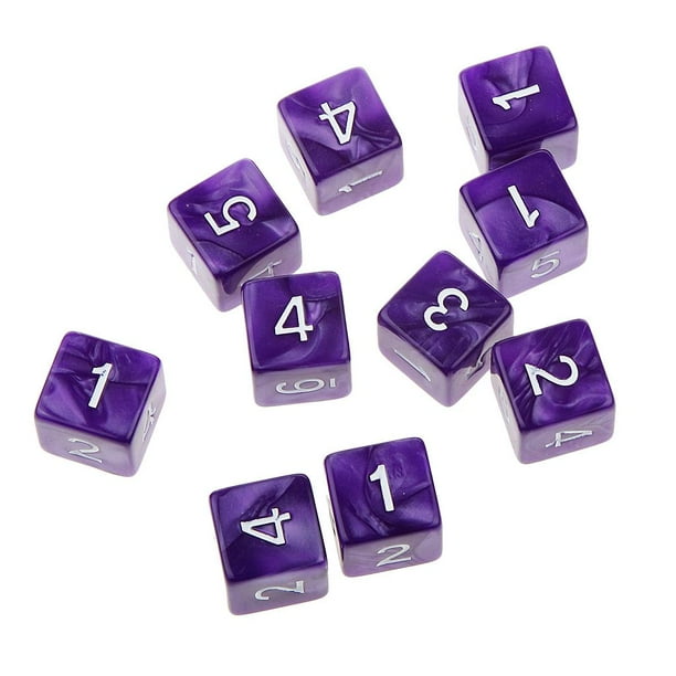 10 dados acrílicos de seis caras D6 para jugar en mesa de fiesta ...