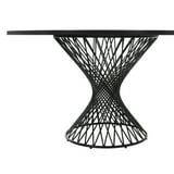 "Armen Living Cirque 54"" Round Dining Table with Black Pedestal, Mid ...