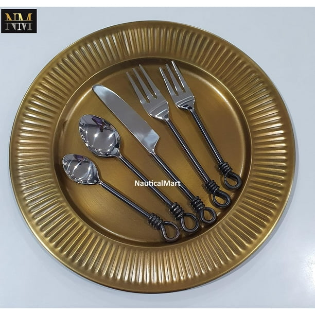 Dining Cutlery Hand Forged Stainless Steel Flatware Cutlery For Family ...