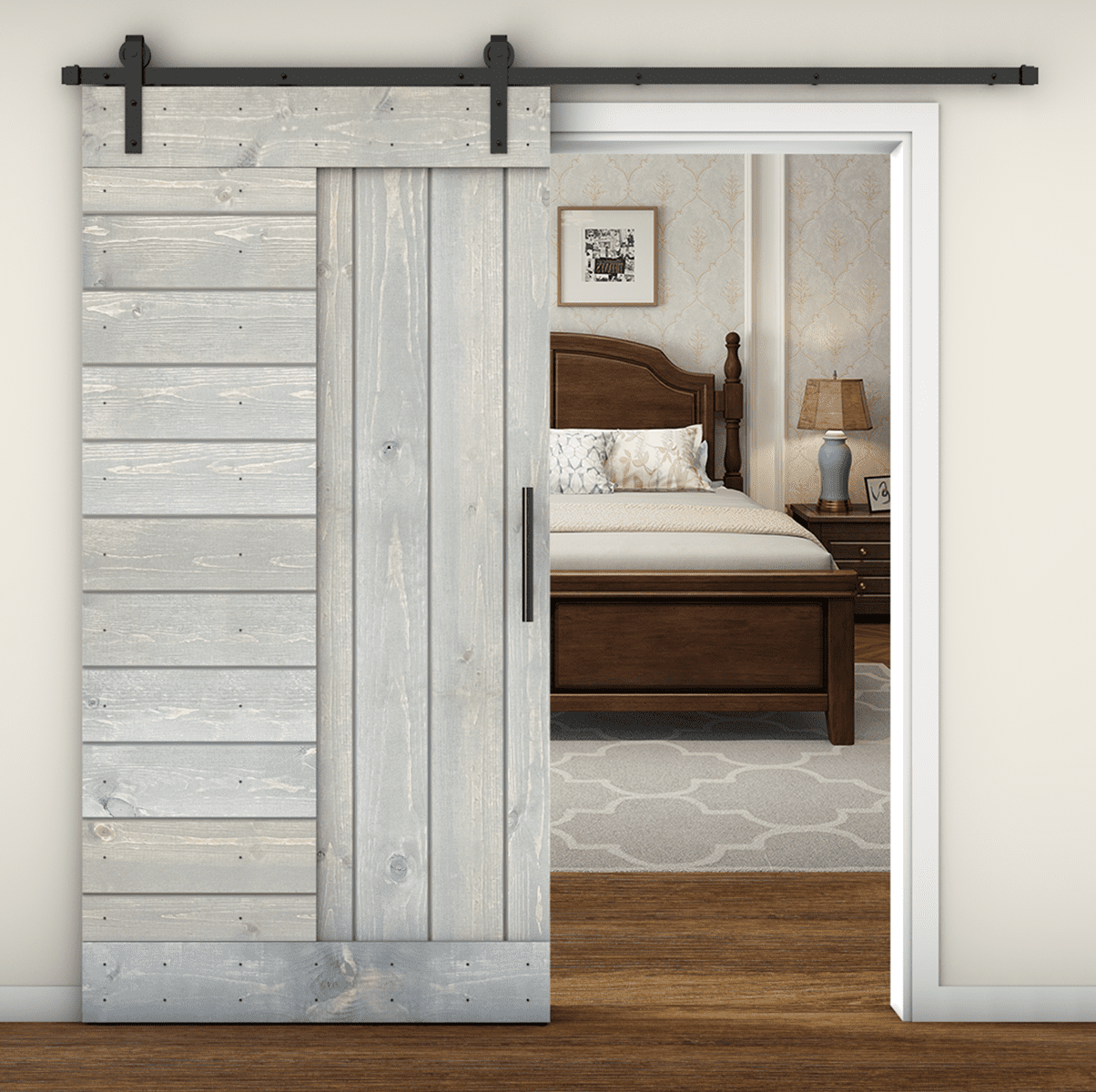 Essencaliy 42in x84in Solid Wood Barn Door, Made-in-USA Farmhouse ...