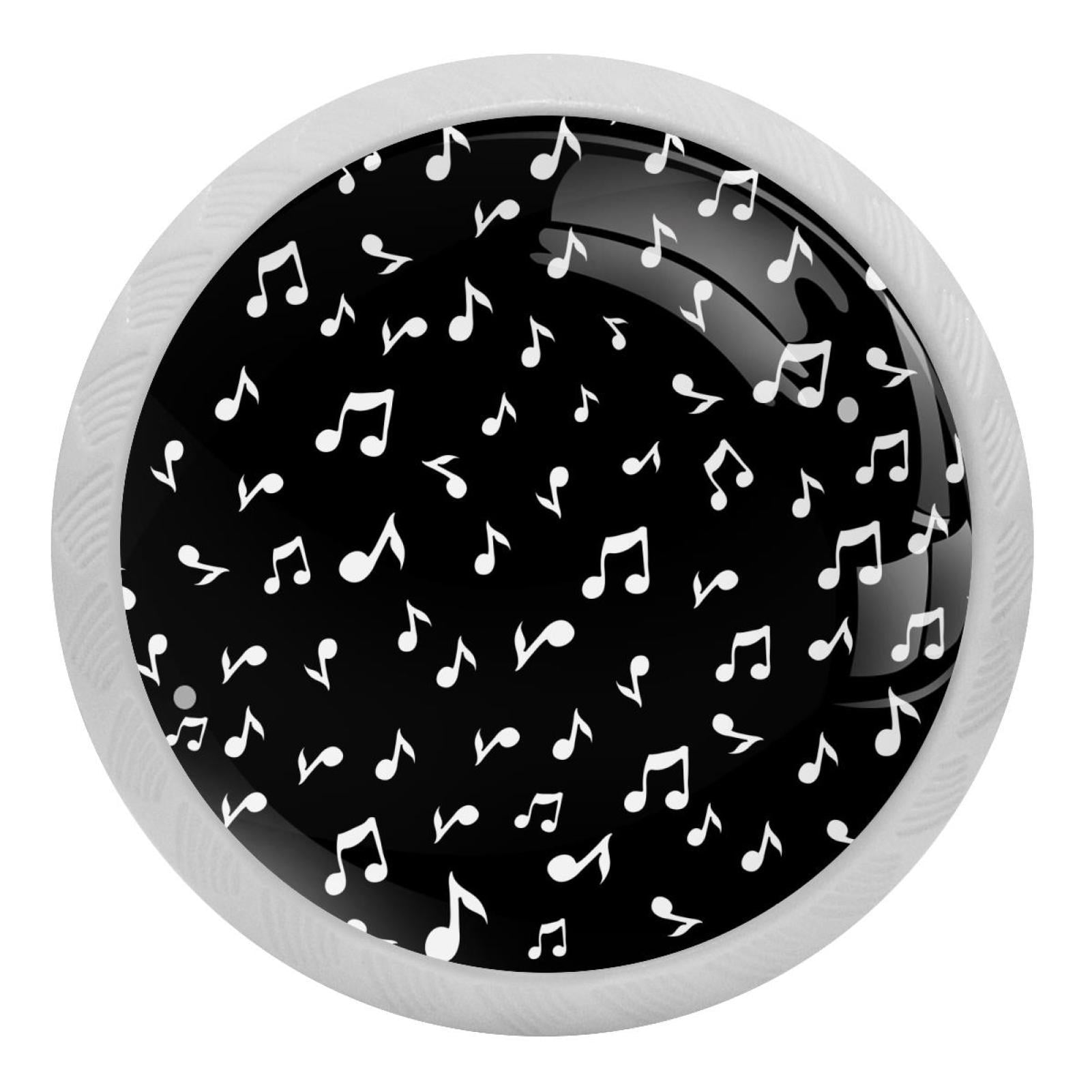 4PCS Round Music Notes Cabinet Fluorescence Knob Glowing in the Dark ...