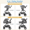 babyeap 2 in 1 Baby Stroller,Foldable Lightweight Carriage Reversible ...