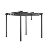 Ulax Furnitiure 10Ft x 10Ft Patio Aluminum Pergola with UV-Proof Canopy ...