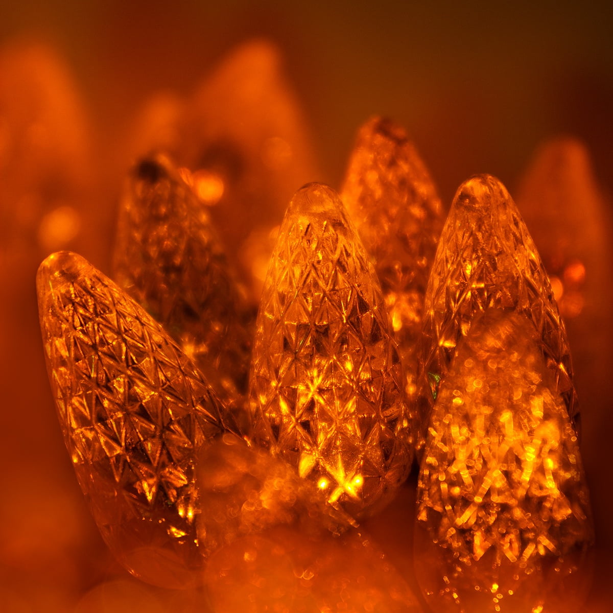 70 C6 Orange LED String Lights Halloween Lights Halloween Decorations ...