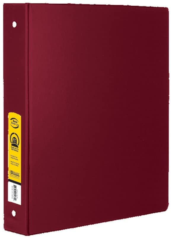 Bazic 1.5-Inch Burgundy 3-Ring Binder with 2-Pockets, Case of 12 (4130 ...