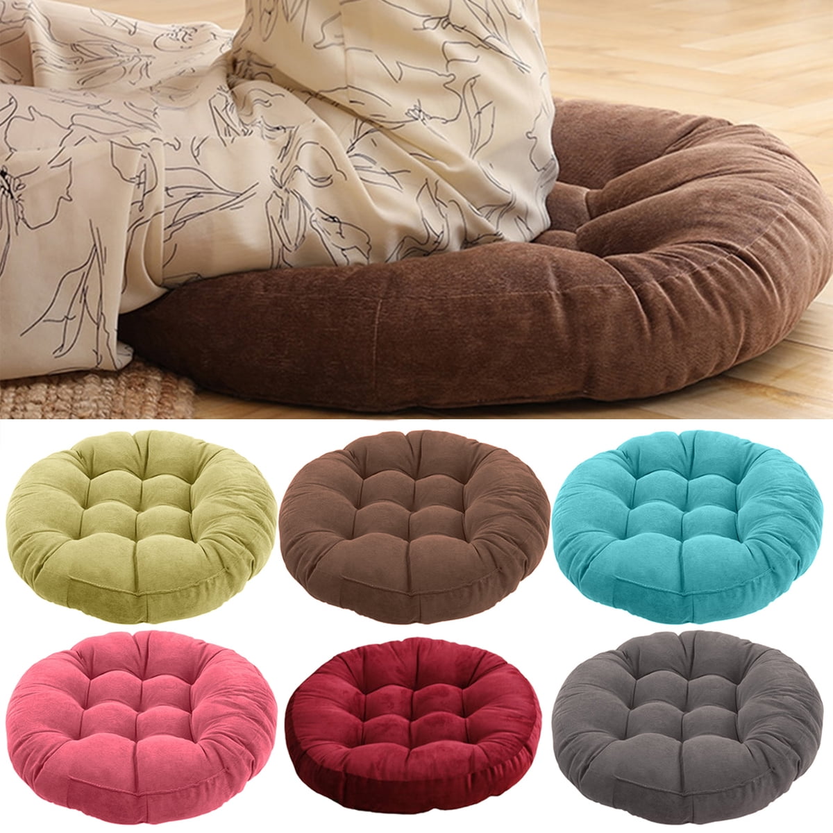 Travelwant Round Japanese Linen Tatami Floor mat, Meditation mat, Yoga ...