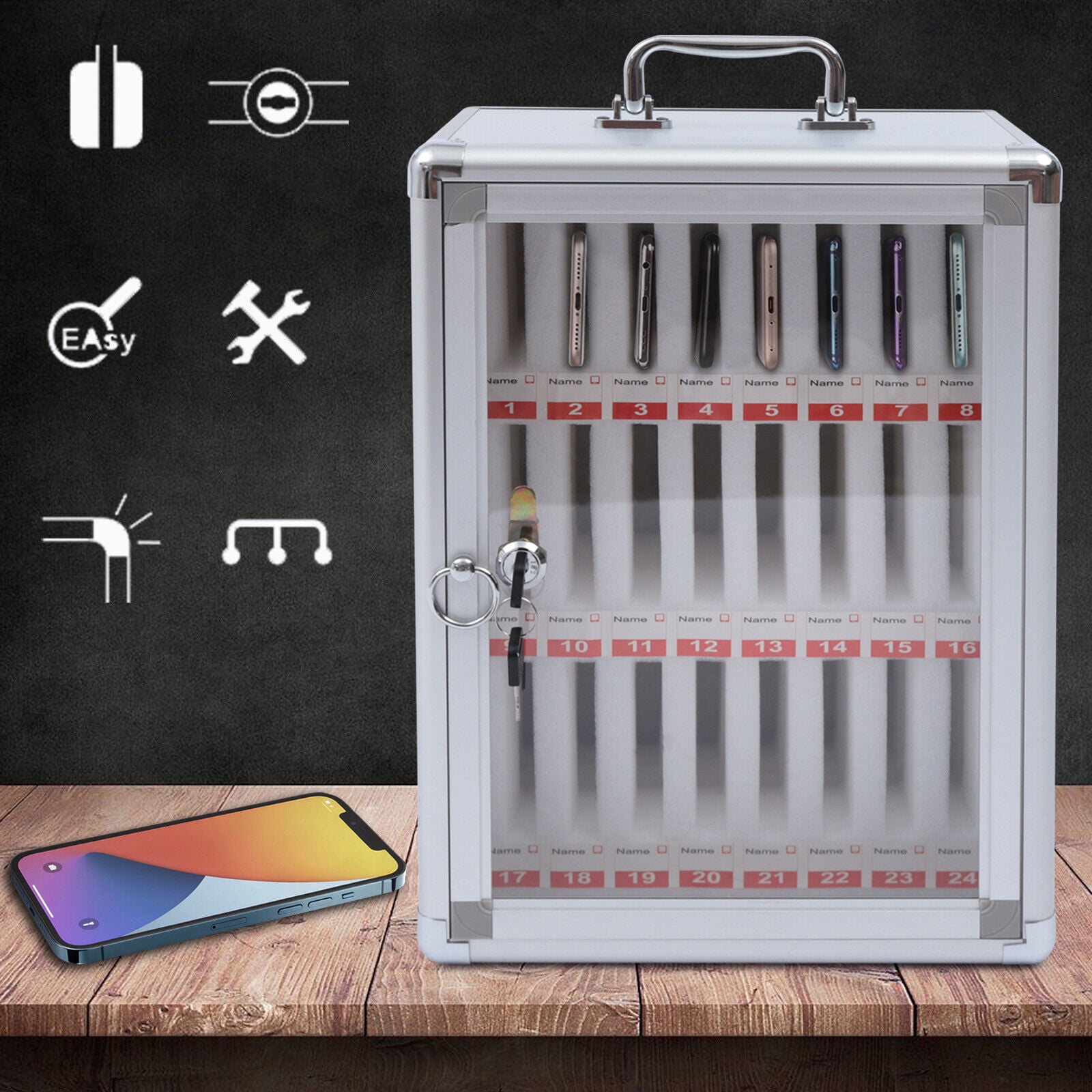 DENEST Aluminum Cell Phones Storage Cabinet for Mobile Phone Wall ...