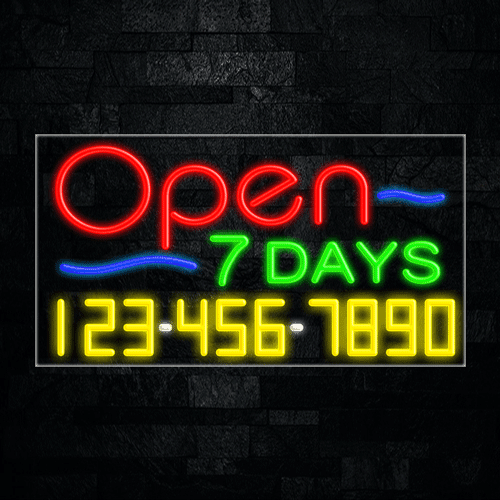 Open 7 Days LED Neon Sign 33"L x 18"H #35029 - Walmart.com