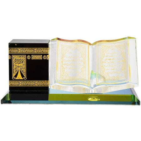 Golden Muslim Crystal Kaaba Quran Model Kits Islamic Building Crystal ...